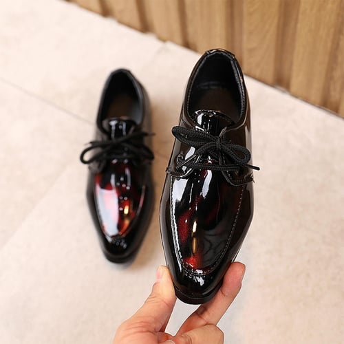 Boys black leather converse store